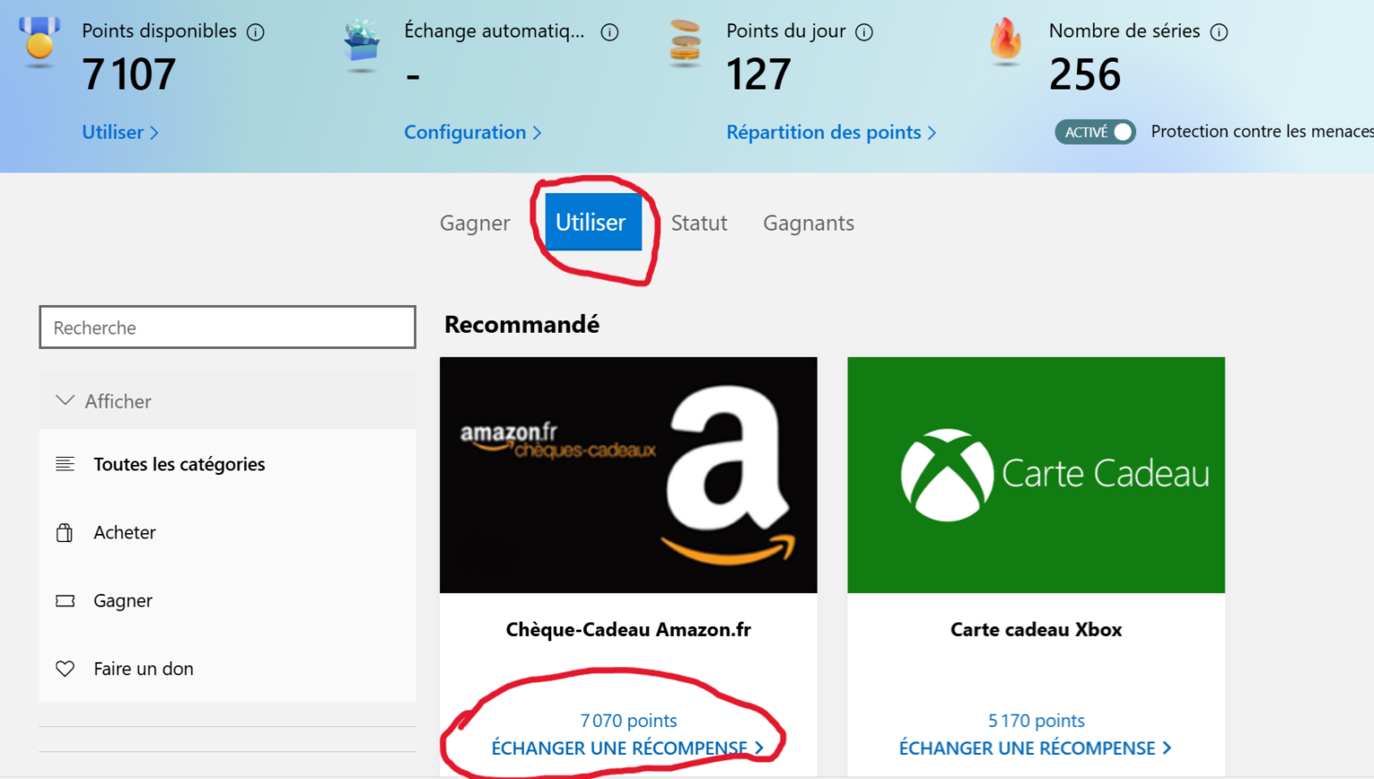 Tuto échanger ses points microsoft rewards contre une ecard